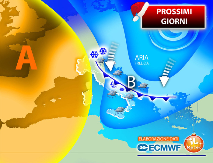Meteo, il ciclone di Santa Lucia porta vento, pioggia e neve - Ore12